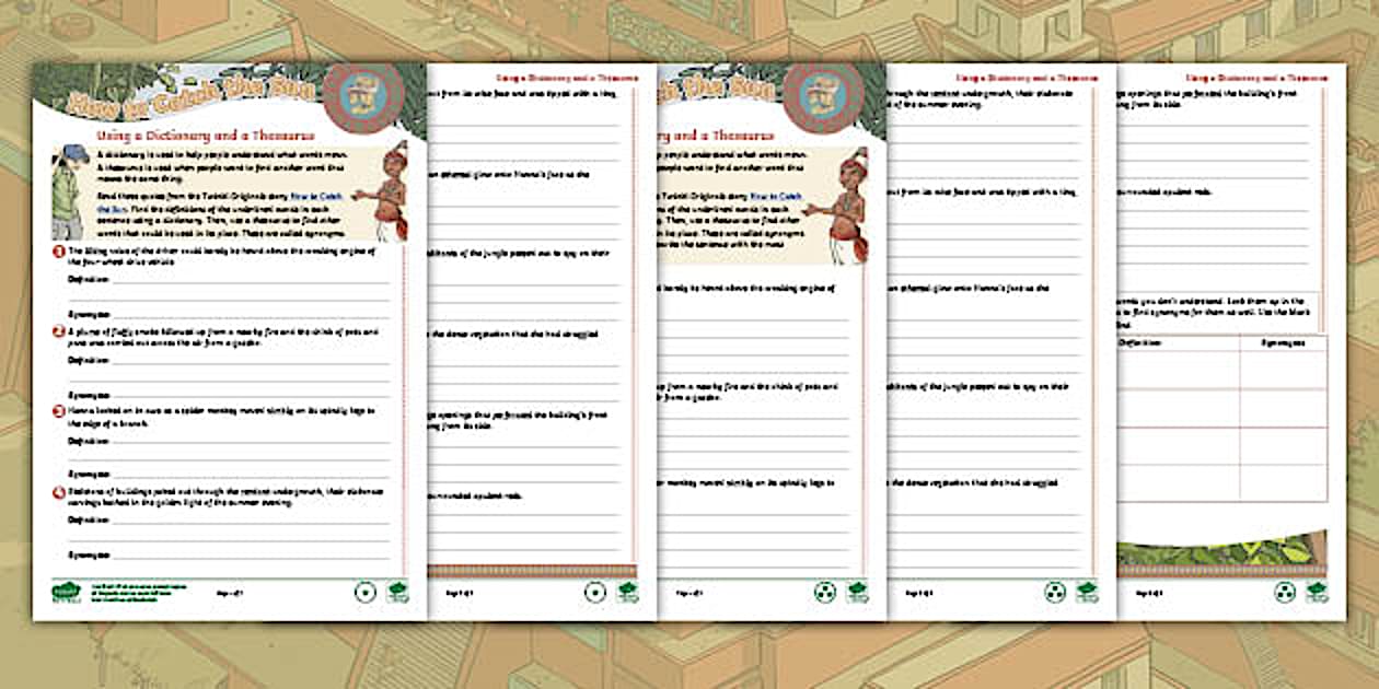 How to Catch the Sun' Using a Dictionary and Thesaurus KS2